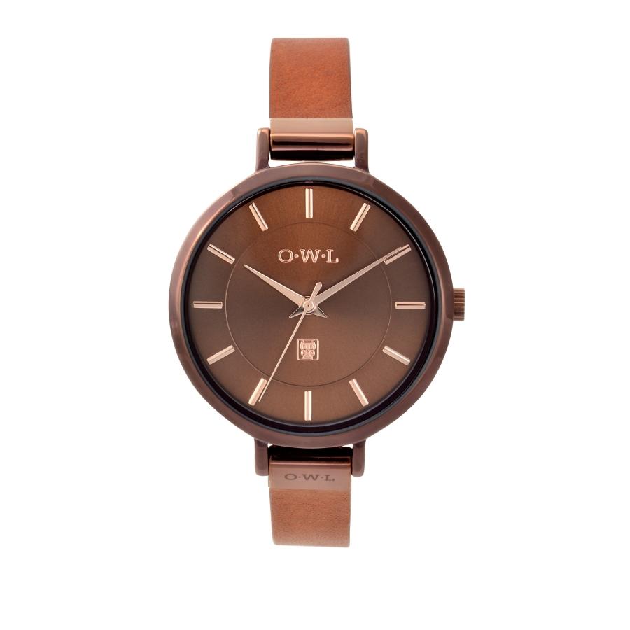 MAYFAIR CHOCOLATE & TAN WATCH OWL watches